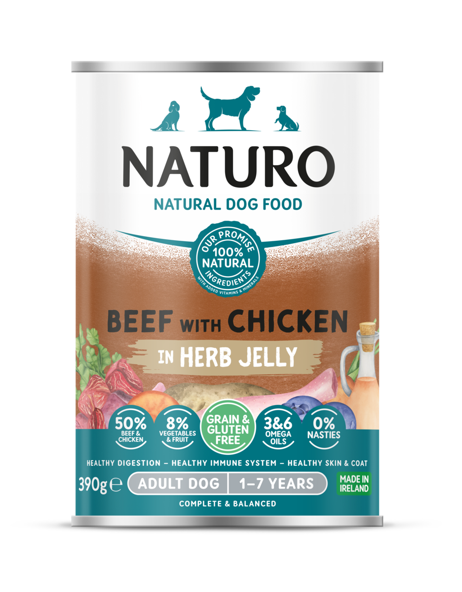 Naturo Beef/Chicken Grain Free Wet Dog Food 12x390g|Petshop.co.uk