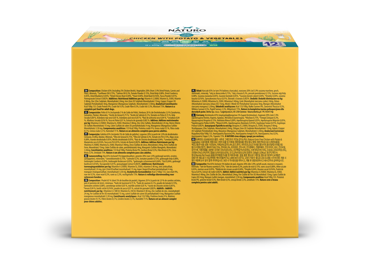 Naturo Grain Free Chicken 12x400g Next Day Delivery by 7pm